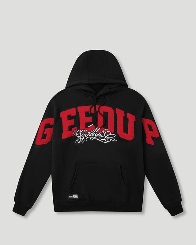 Team Logo/Handstyle Hoodie Black/Red – Geedup